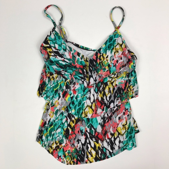 Aqua Green | Swim | Aqua Green Reptile Multicolor Layered Tankini Top ...